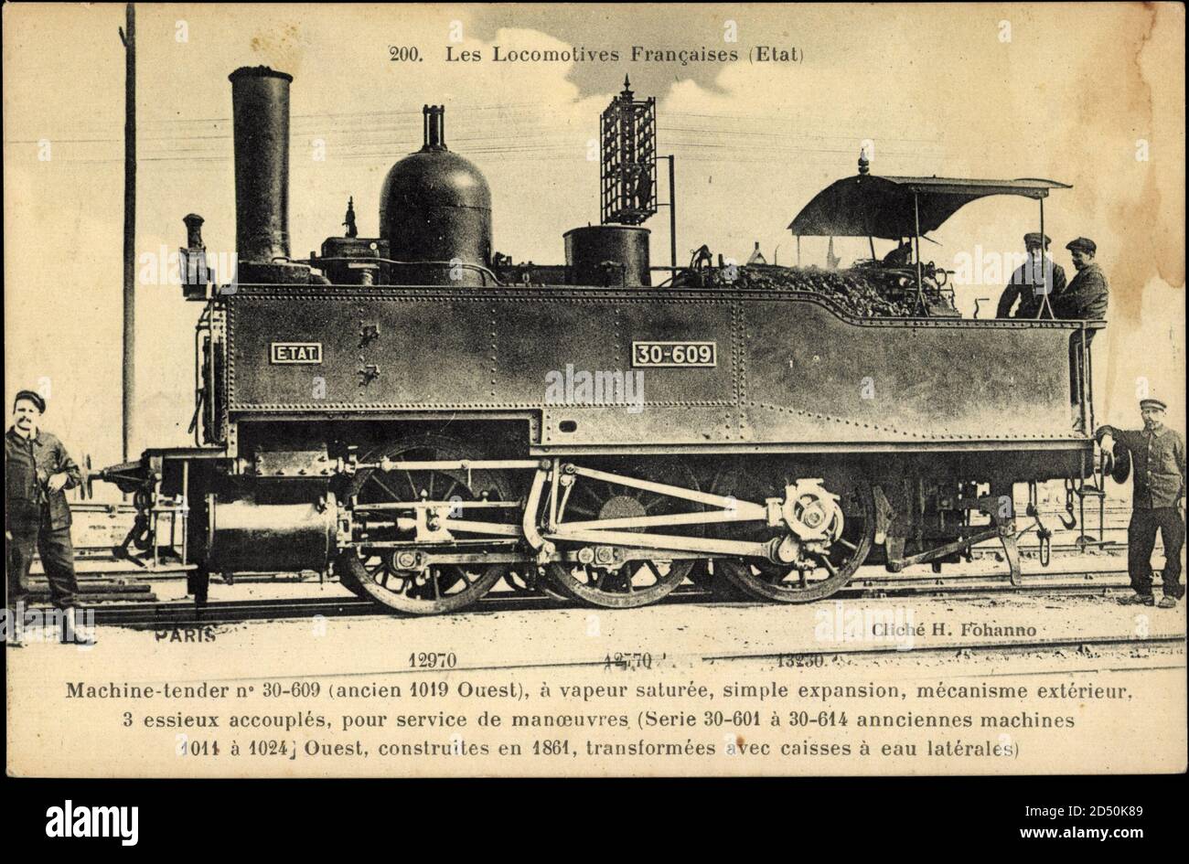 Locomotives Francaises,Etat,Machine Tender No 30 609 | usage worldwide ...