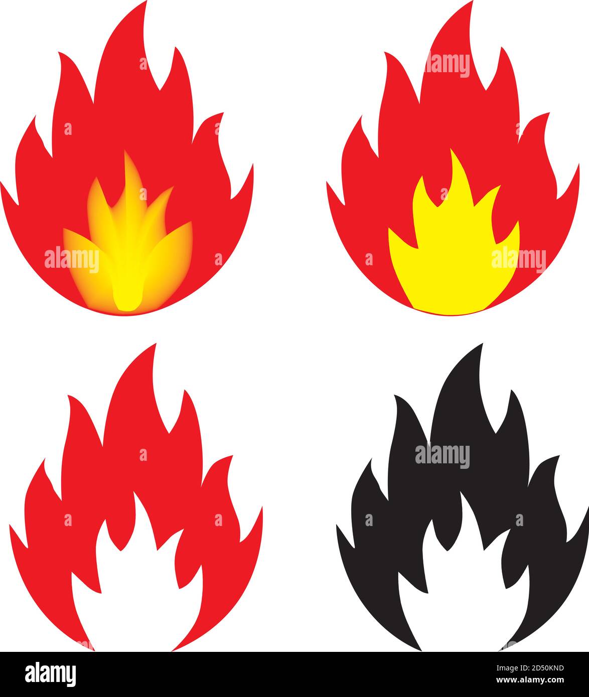 fire sign, flammable materials on white background Stock Vector Image ...