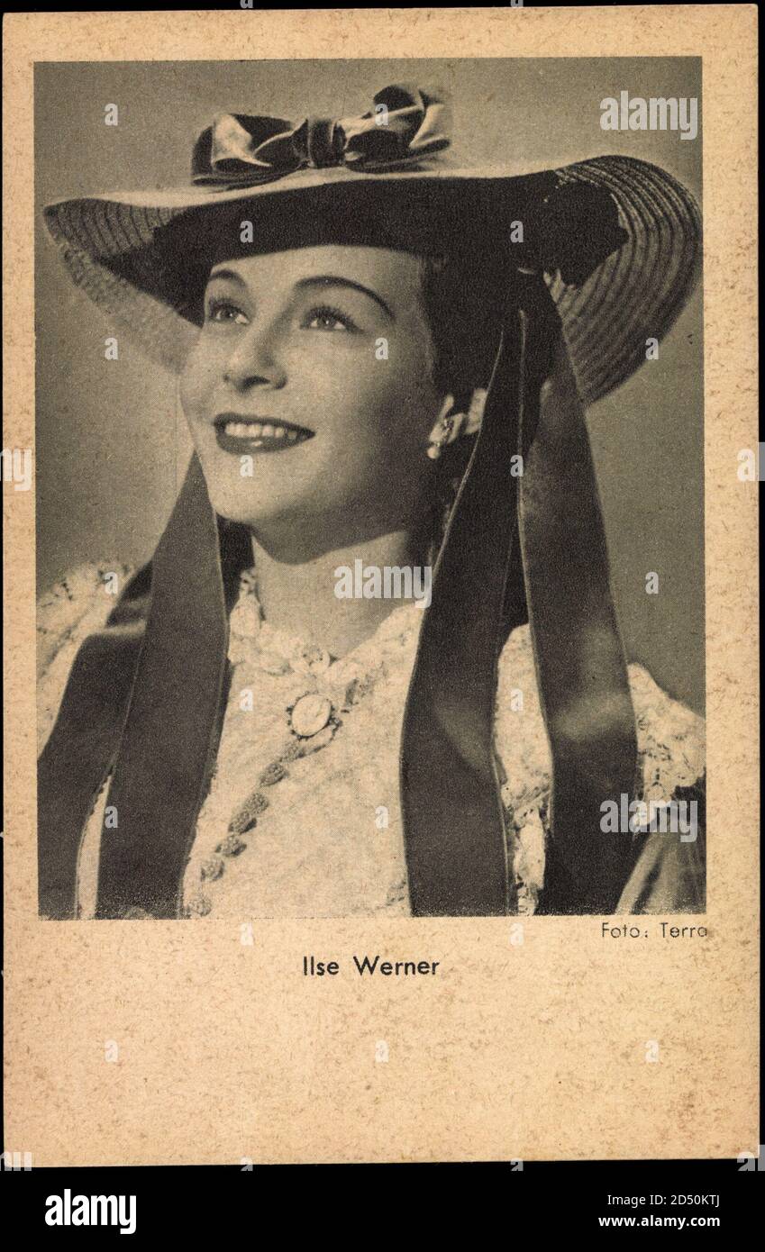 Schauspielerin Ilse Werner, Hut mit Schleife | usage worldwide Stock ...