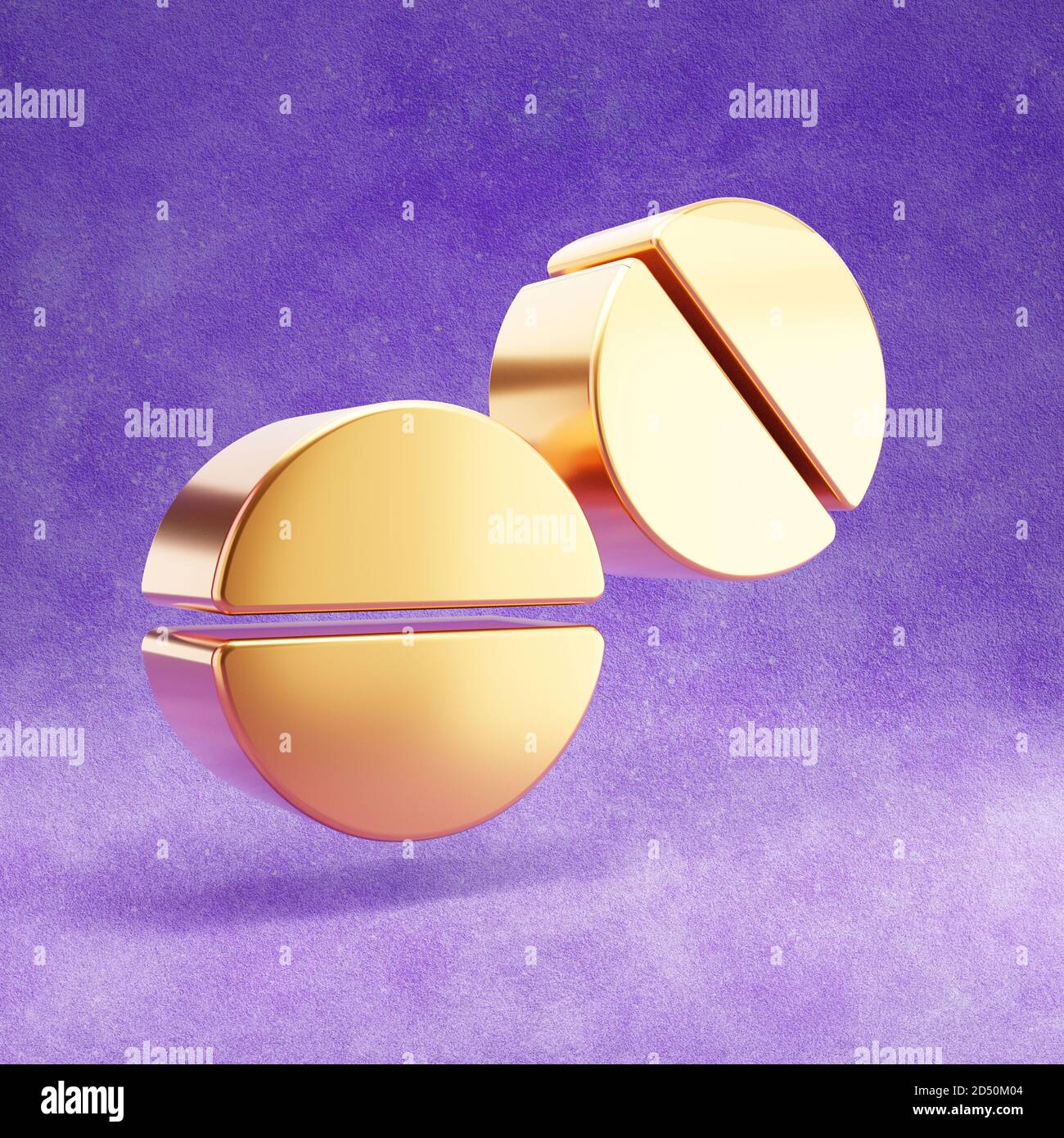 Tablets icon. Gold glossy Tablets symbol isolated on violet velvet ...