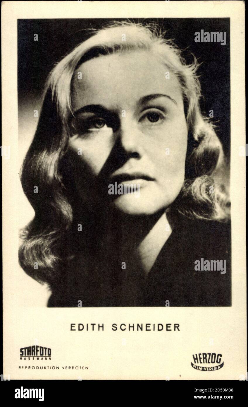 Schauspielerin Edith Schneider, Starfoto Hasemann, zur Seite schauend ...