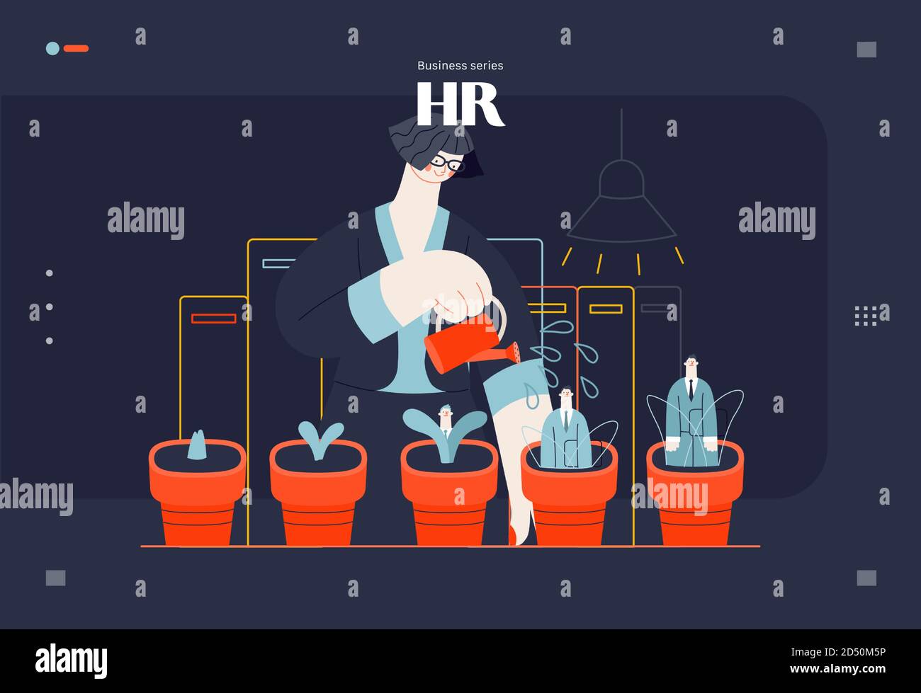 Watering flower pots Stock Vector Images - Alamy