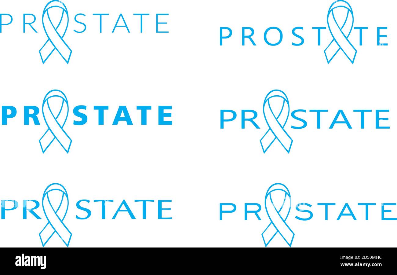 Prostate - vector, blue logo with a ribbon on a white background Stock ...