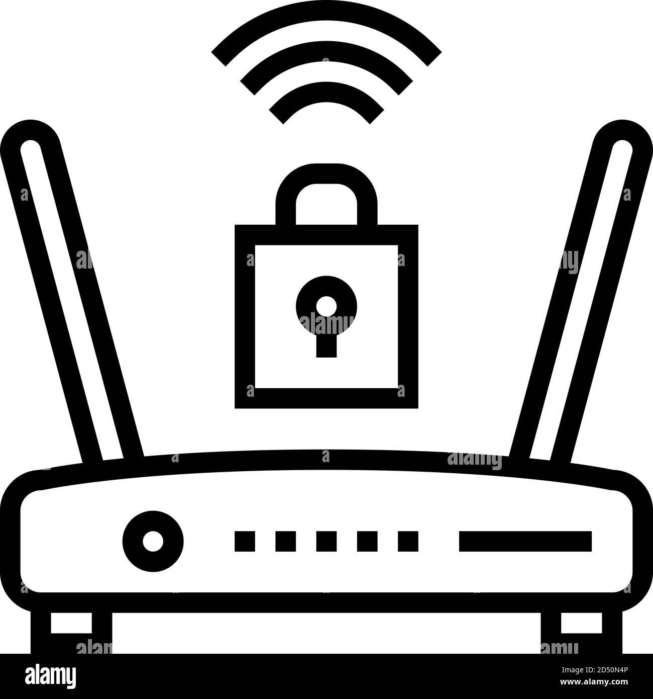 wifi router lock line icon vector illustration Stock Vector Image & Art ...