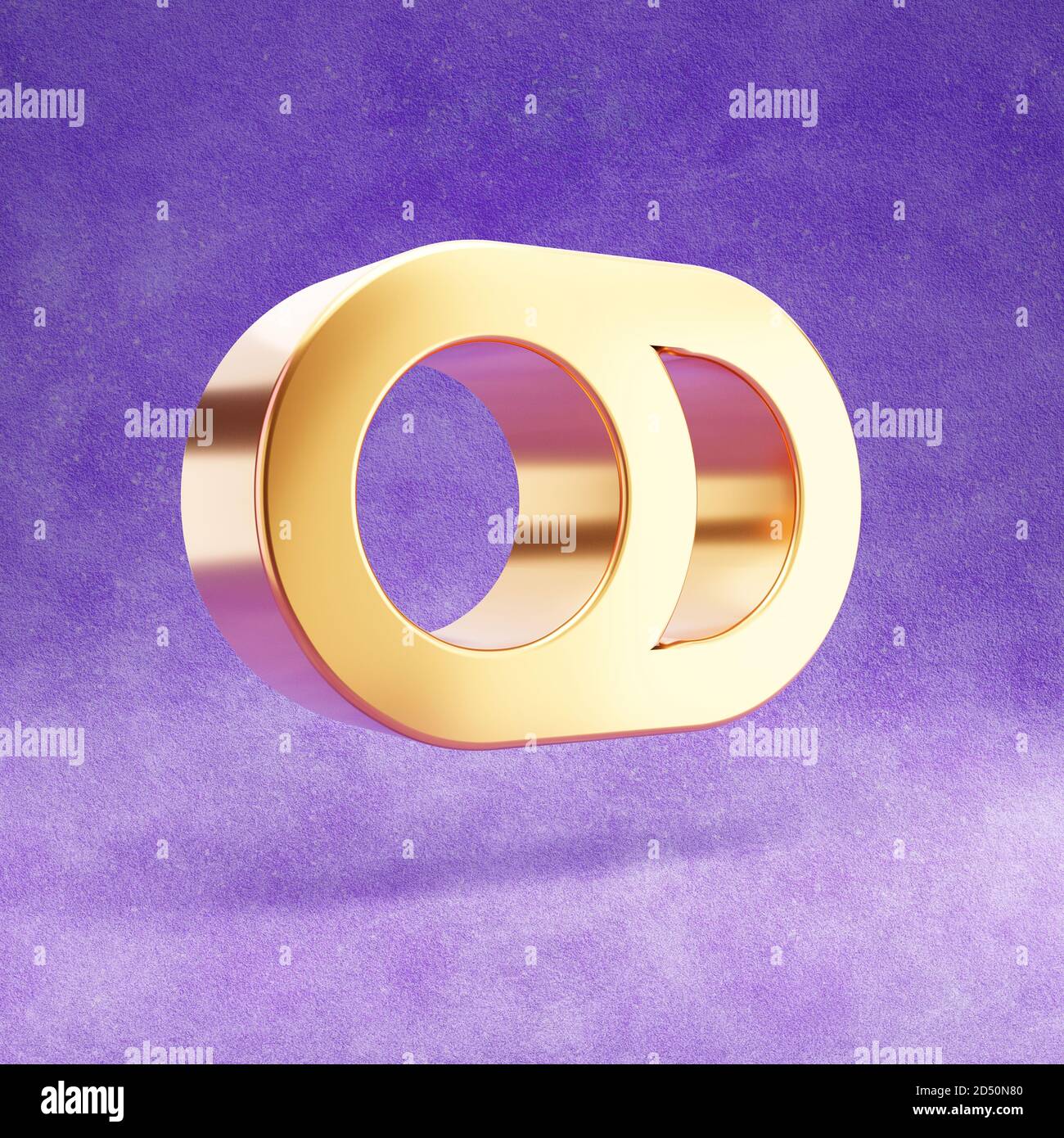 Toggle off icon. Gold glossy Toggle off symbol isolated on violet ...