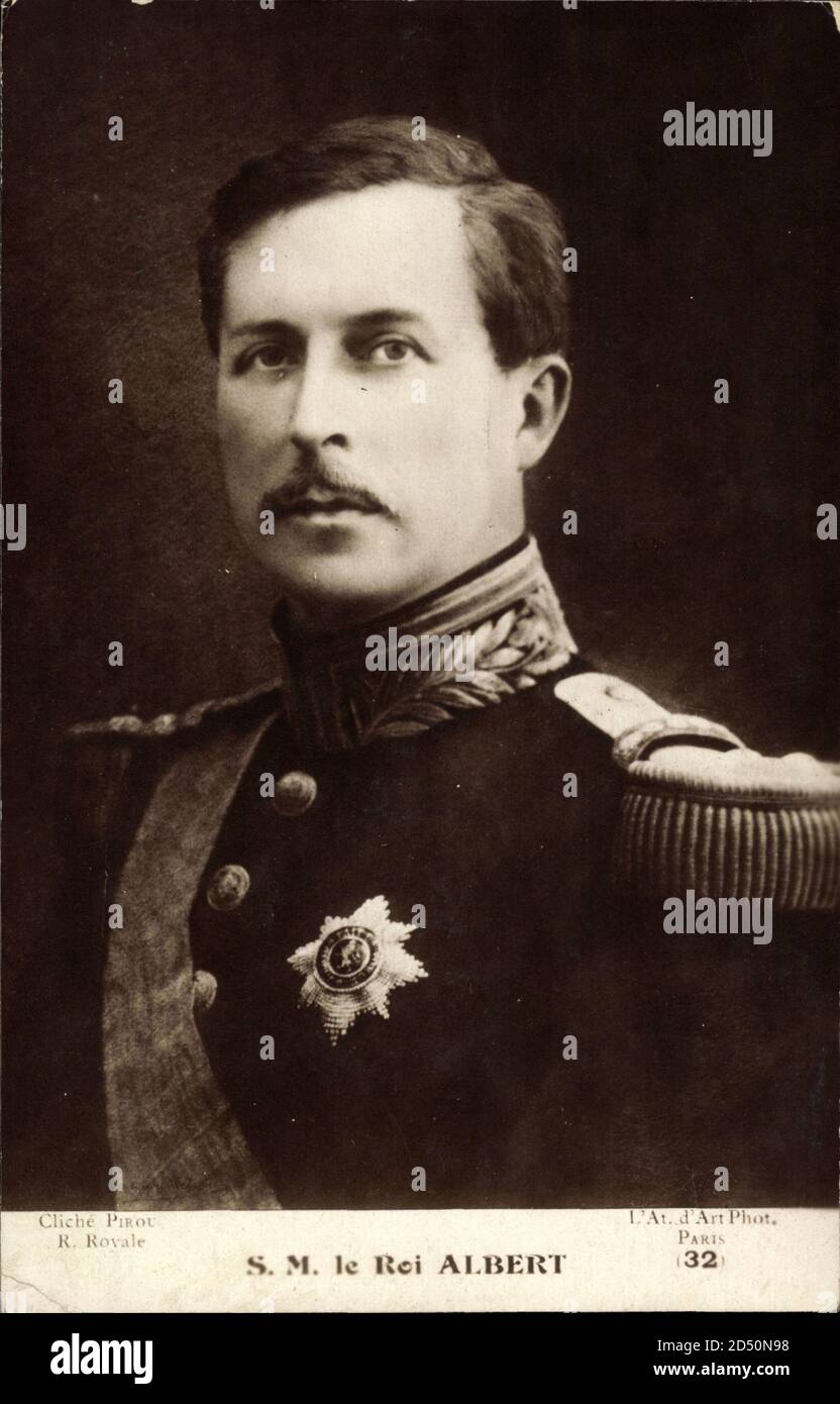 König Albert I. von Belgien, Portrait, Uniform, Orden | usage worldwide ...
