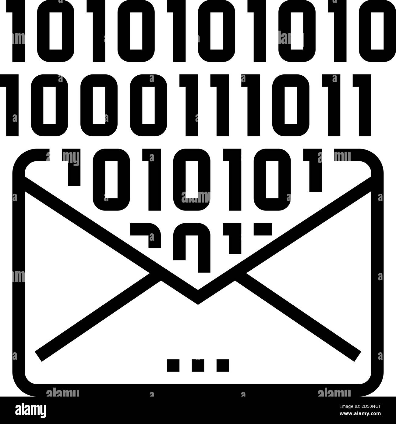 Email Message With Binary Code Line Icon Vector Illustration Stock Vector Image And Art Alamy