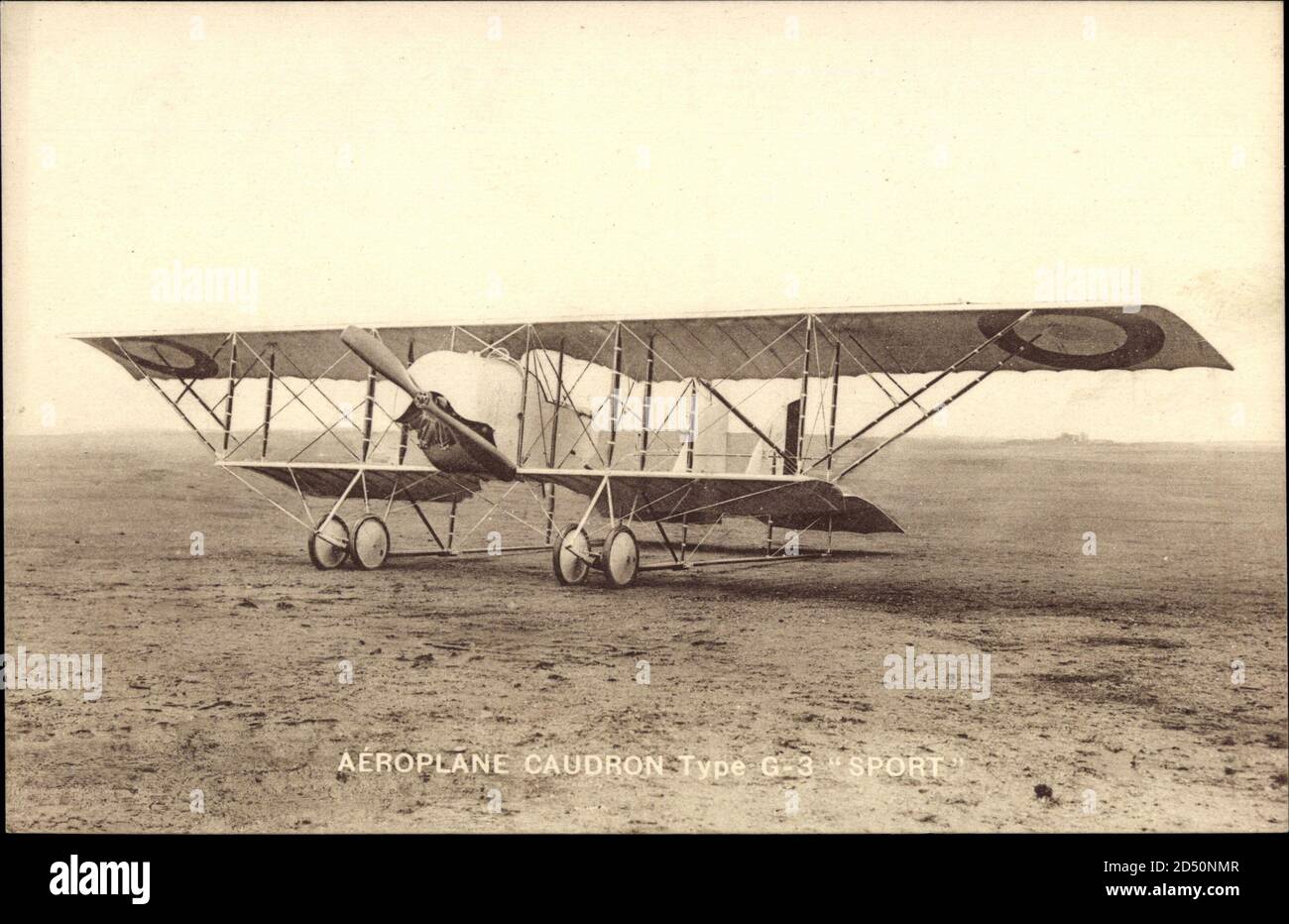 L'Aéroplane Caudron, Type g 3, Sport, biplan | usage worldwide Stock ...