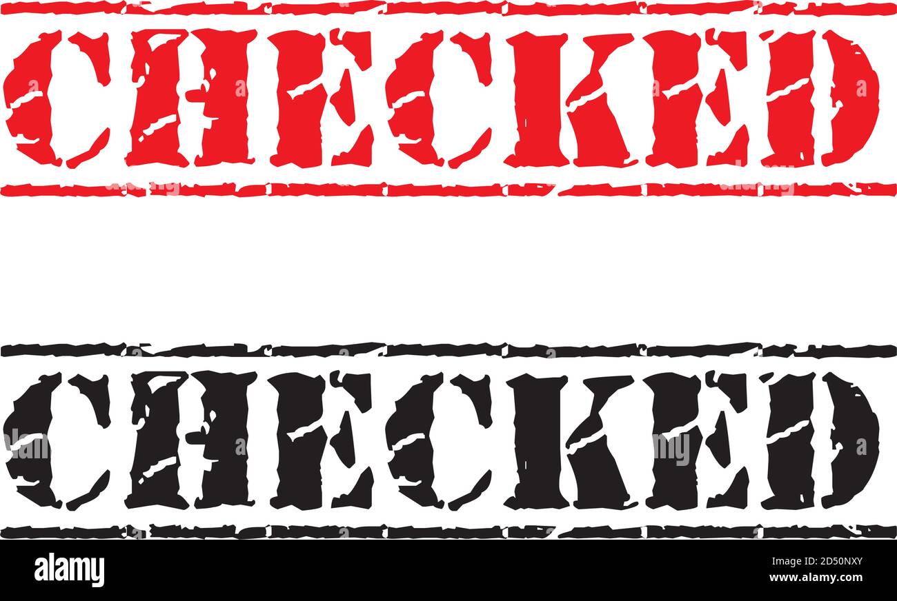 the inscription "checked" written in the style of a military stamp ...