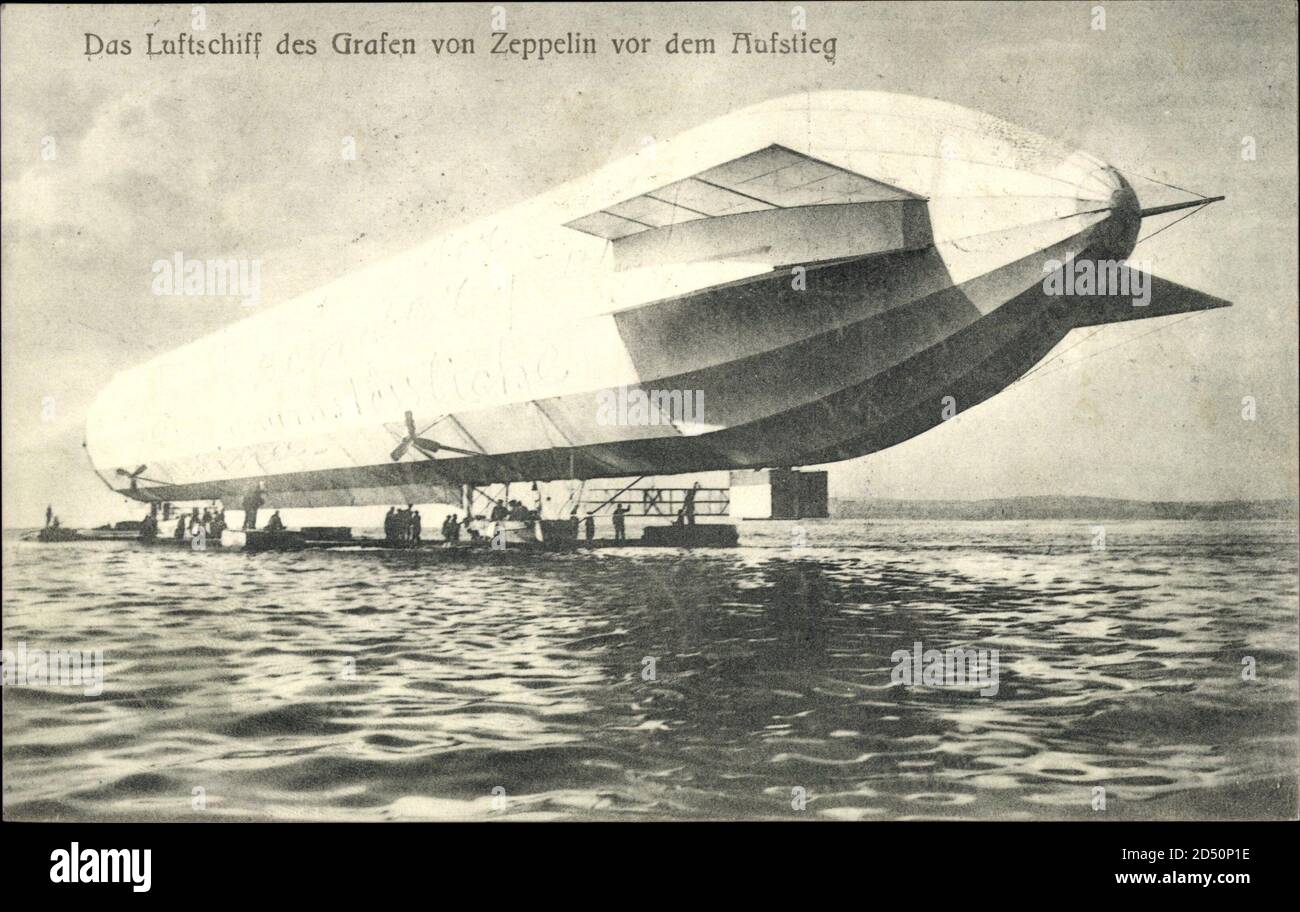 Das Luftschiff LZ3 des Grafen Zeppelin vor dem Aufstieg | usage ...