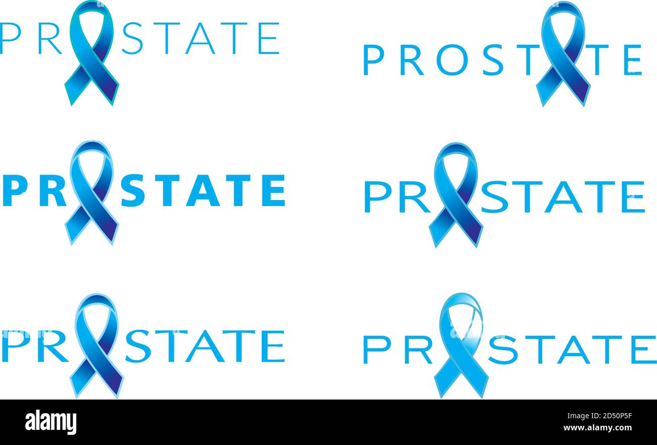 Prostate - vector, blue logo with a ribbon on a white background Stock ...