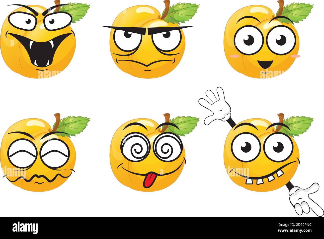 Vector set of cartoon character with many expressions. Orange Stock ...