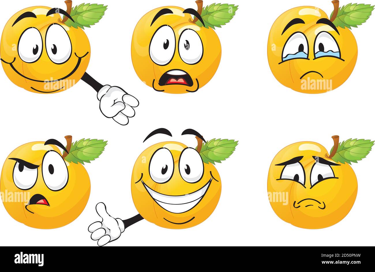 Vector set of cartoon character with many expressions. Orange Stock ...