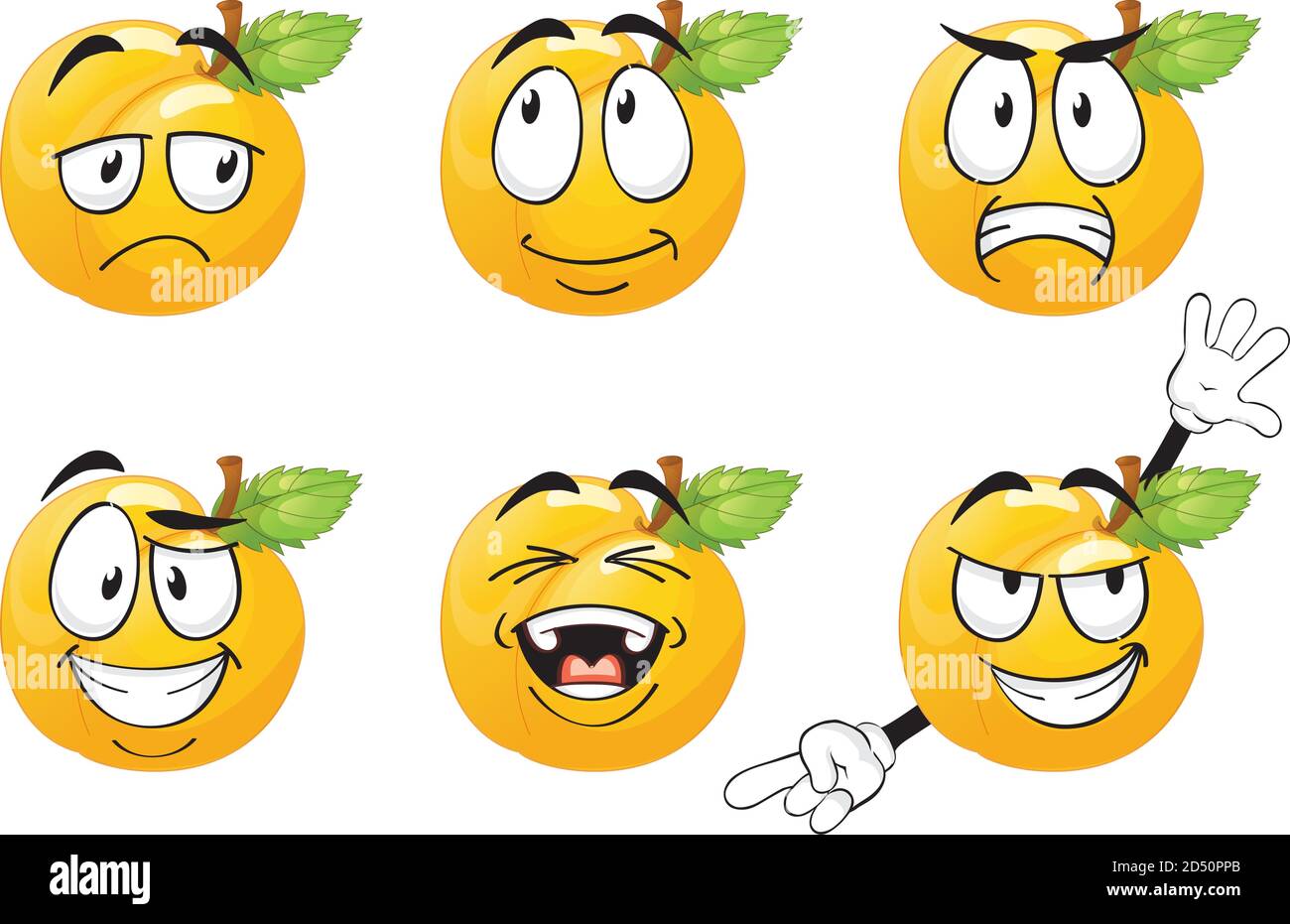 Vector set of cartoon character with many expressions. Orange Stock ...