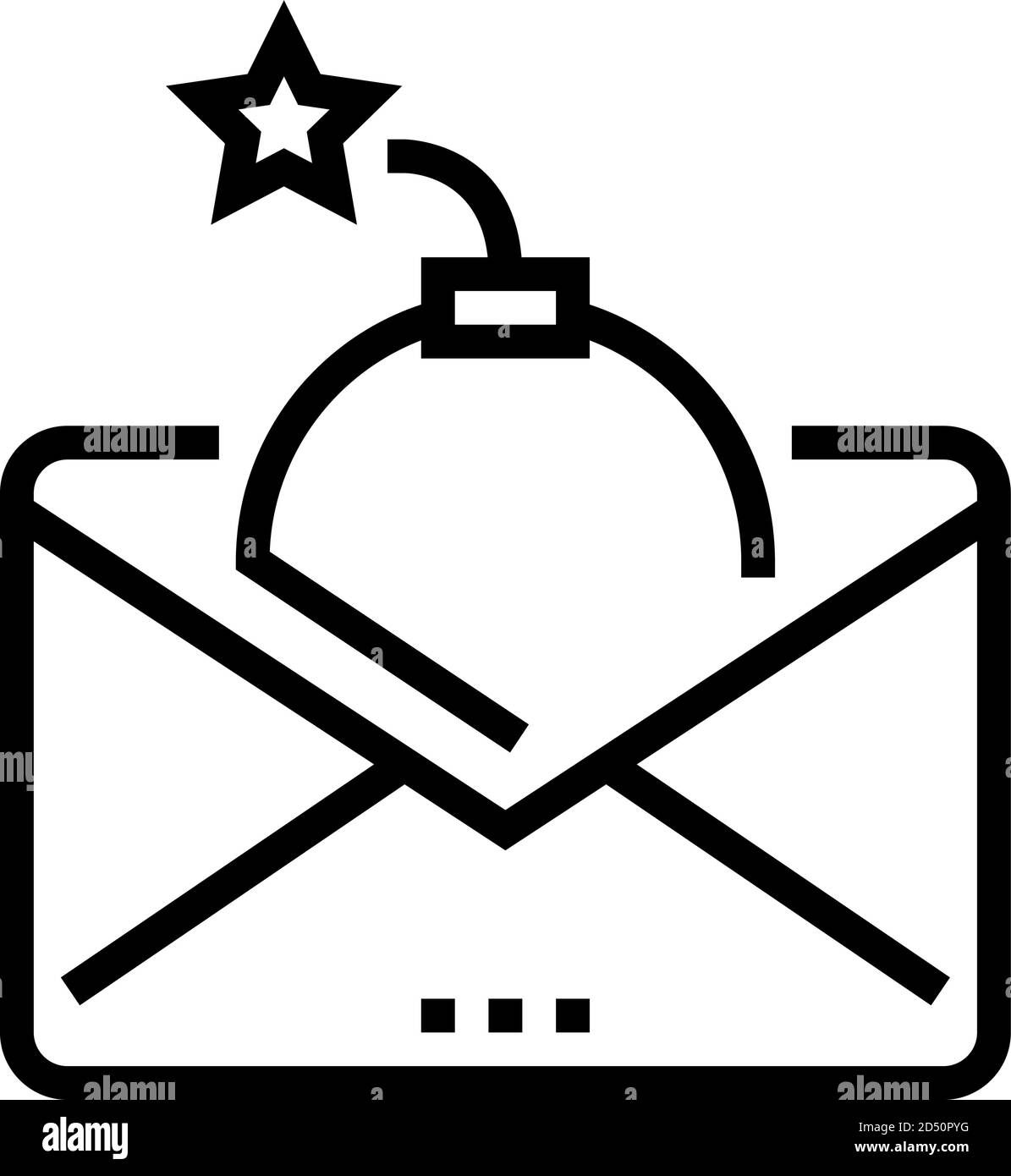mail with bomb line icon vector illustration Stock Vector Image & Art ...