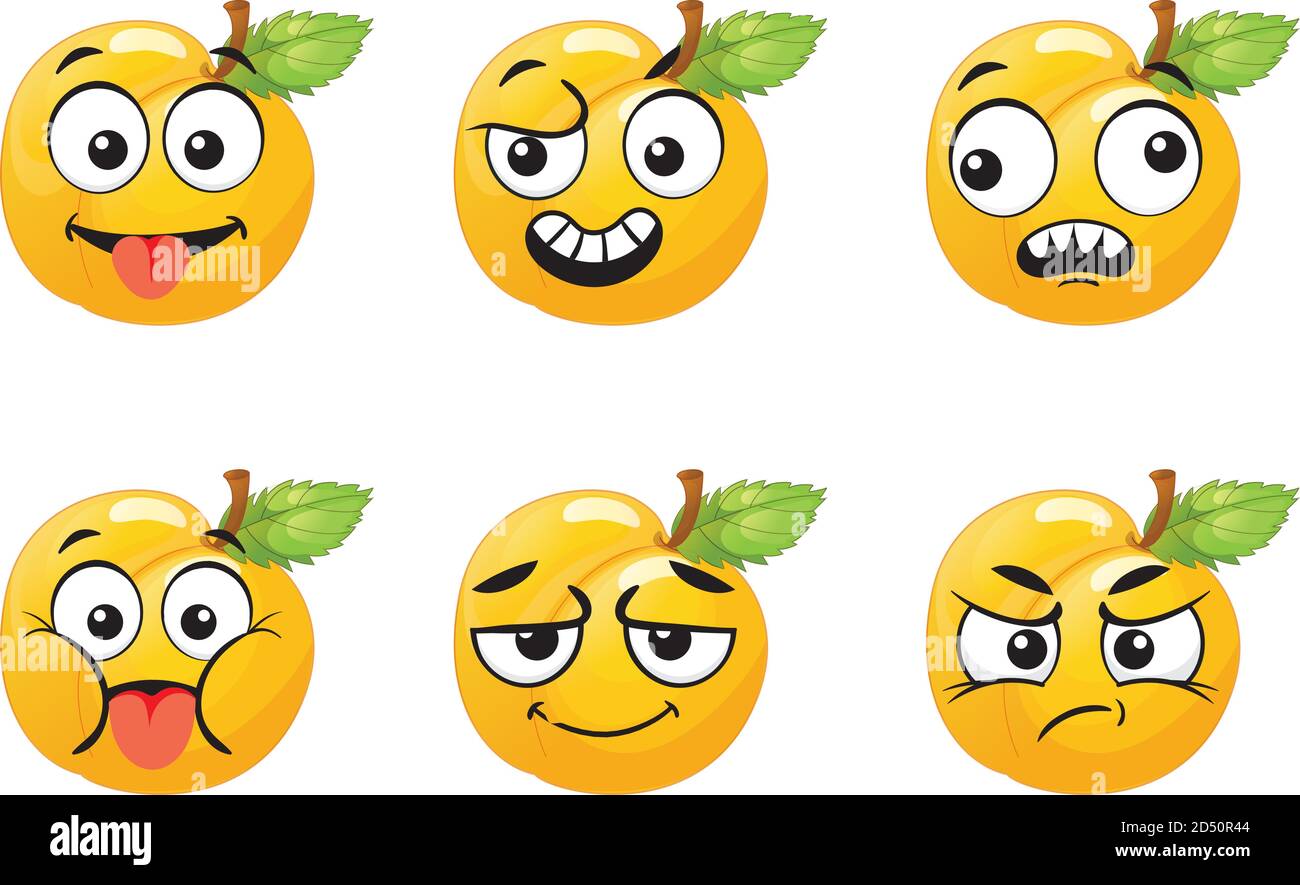 Vector set of cartoon character with many expressions. Orange Stock ...