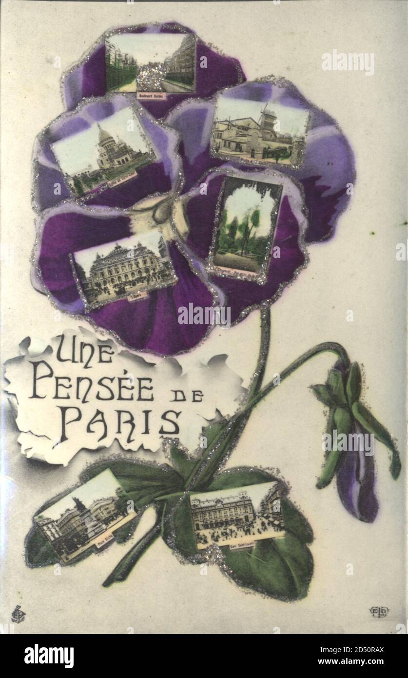 Glitzer Paris, Une Pensee, Violette Blume, Sacre Coeur, Boulevard ...