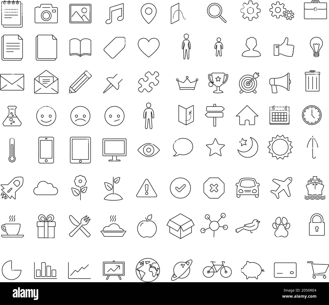 Vector graphics. Set of icons and simple graphics used in presentation ...