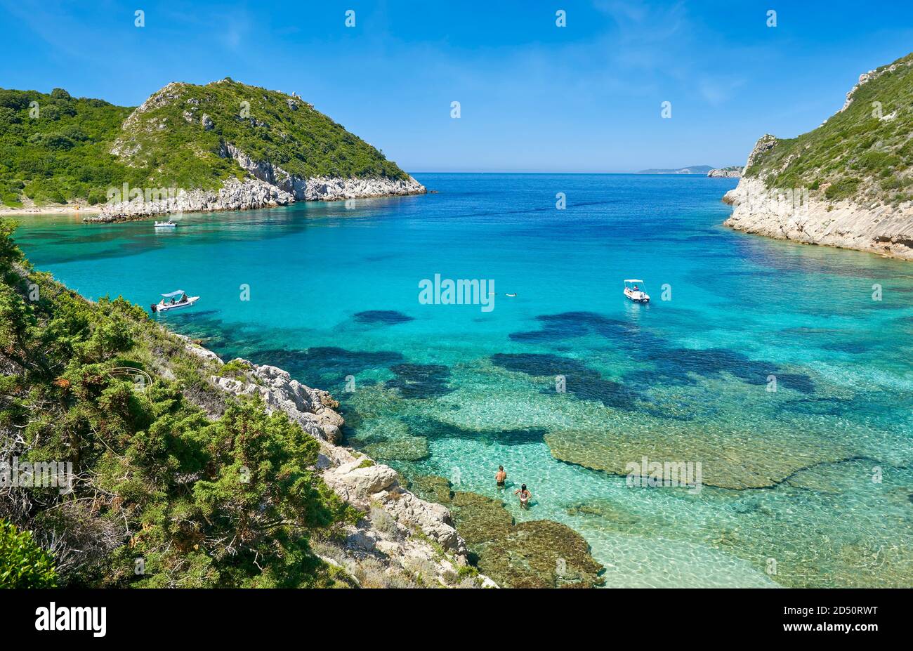 Porto Timoni Beach, double beach bay, Corfu, Greece Stock Photo - Alamy