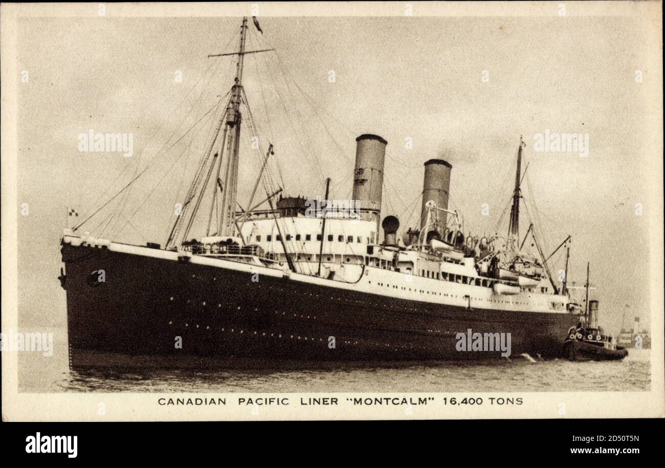 Canadian Pacific Ships, Liner Montcalm, Dampfer, Ansicht Backbord ...