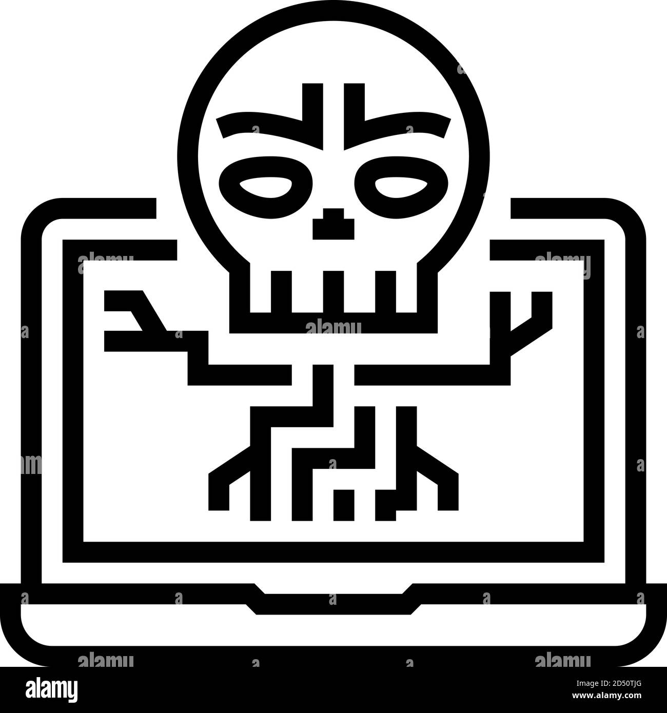 computer death programm line icon vector illustration Stock Vector ...