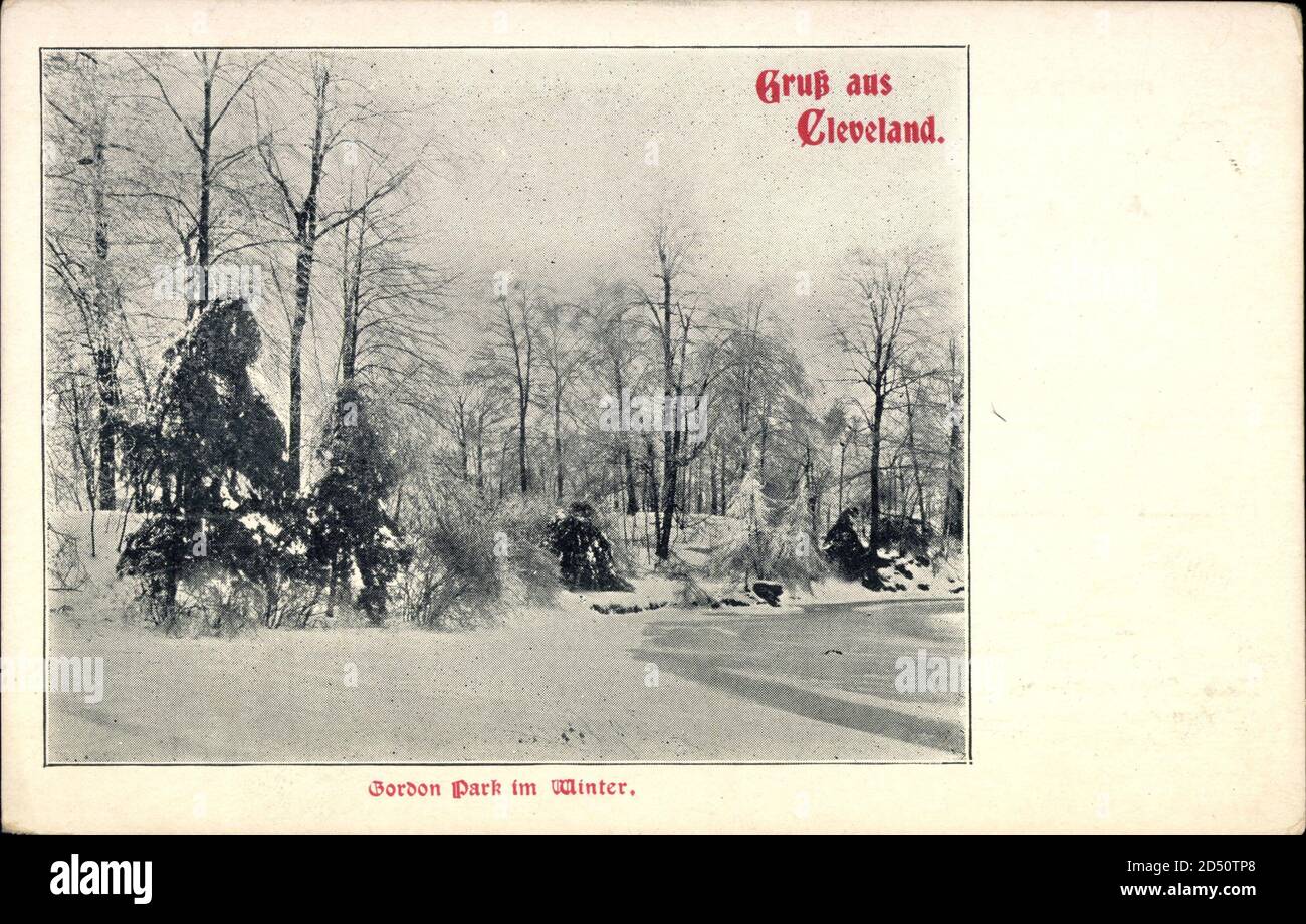 Cleveland Ohio USA, general view of the Gordon Park in Winter | usage ...