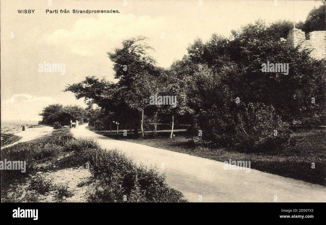 Wisby Schweden, Partie an der Strandpromenade, Dünen, Meer | usage ...