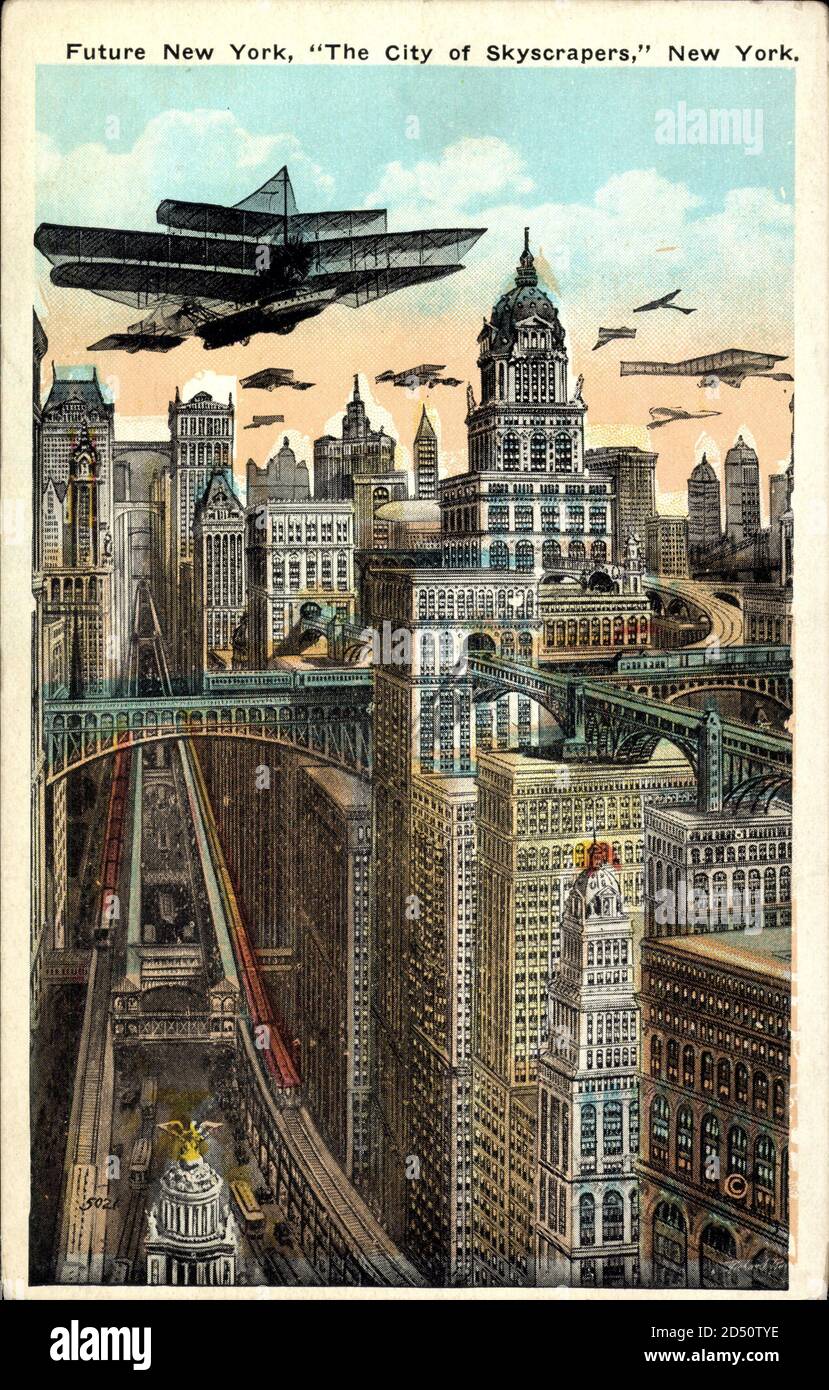 Zukunft New York City USA, Future, The City of Skyscrapers, Planes ...