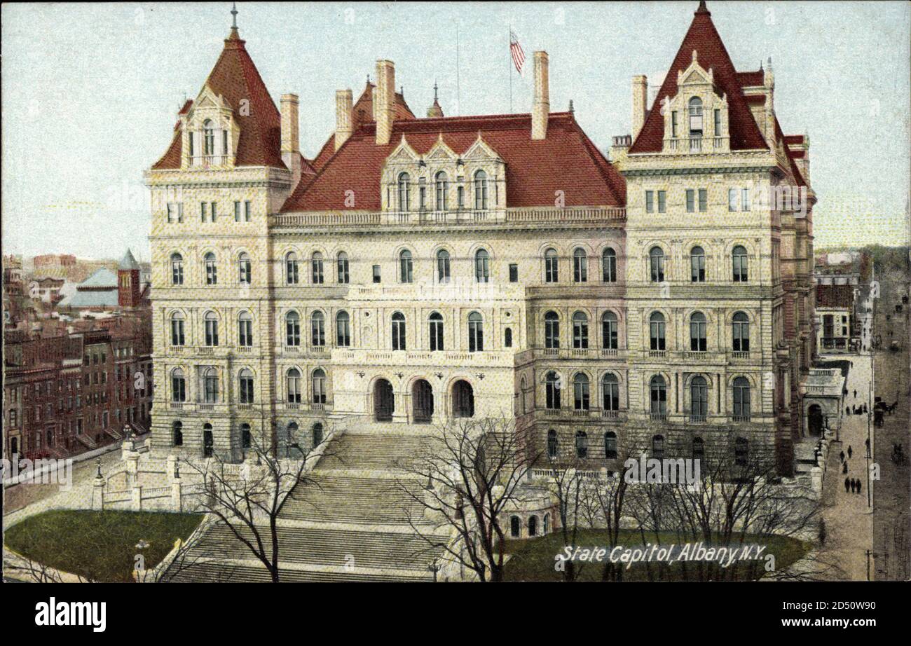Albany New York, View to the State Capitol, Stufen | usage worldwide ...