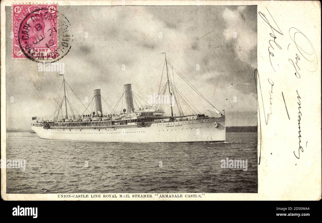Union Castle Line, UC, Royal Mail Steamer Armadale Castle, Dampfer ...