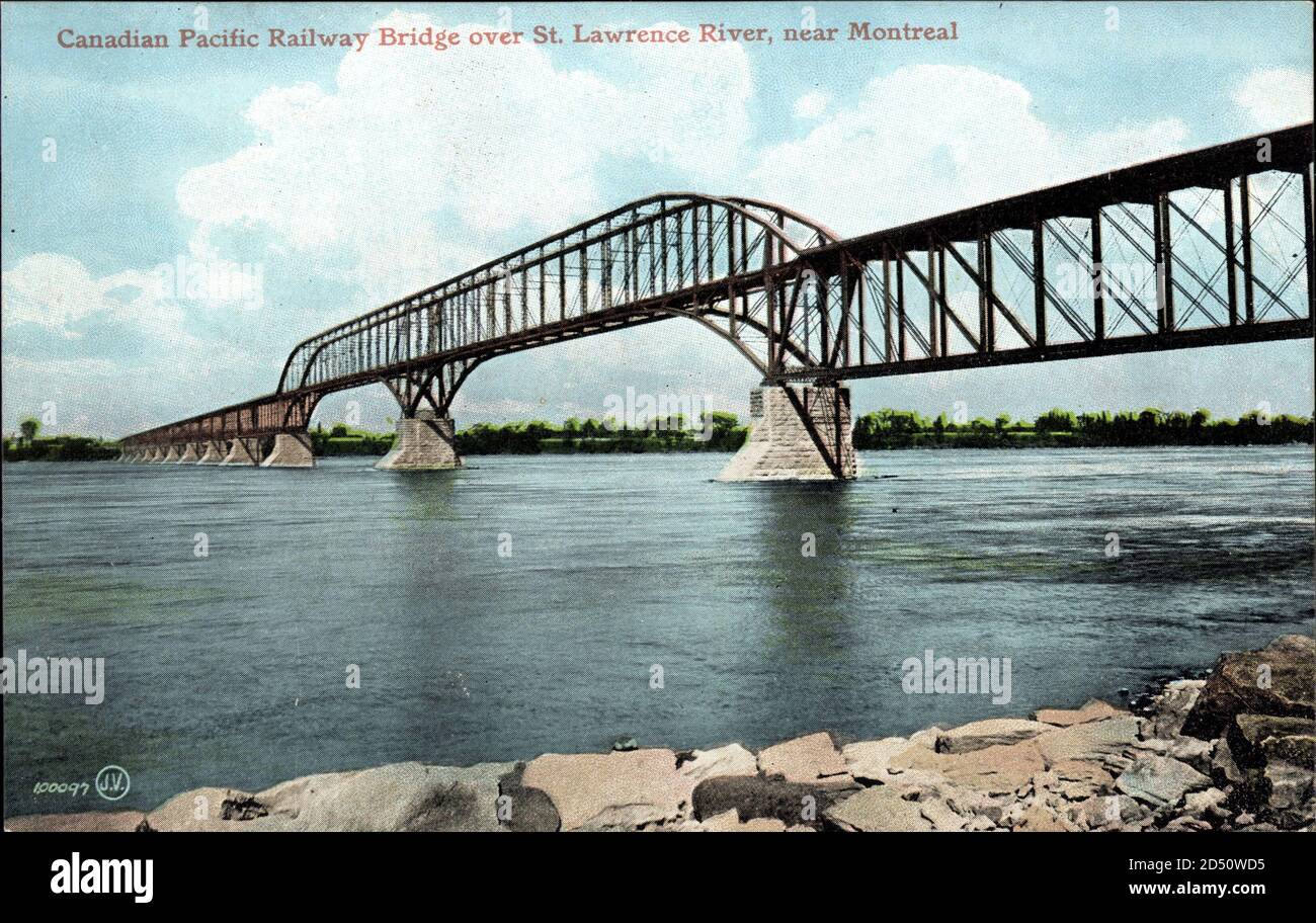 Montréal Québec Kanada, Canadian Pacific Railway Bridge St. Lawrence ...