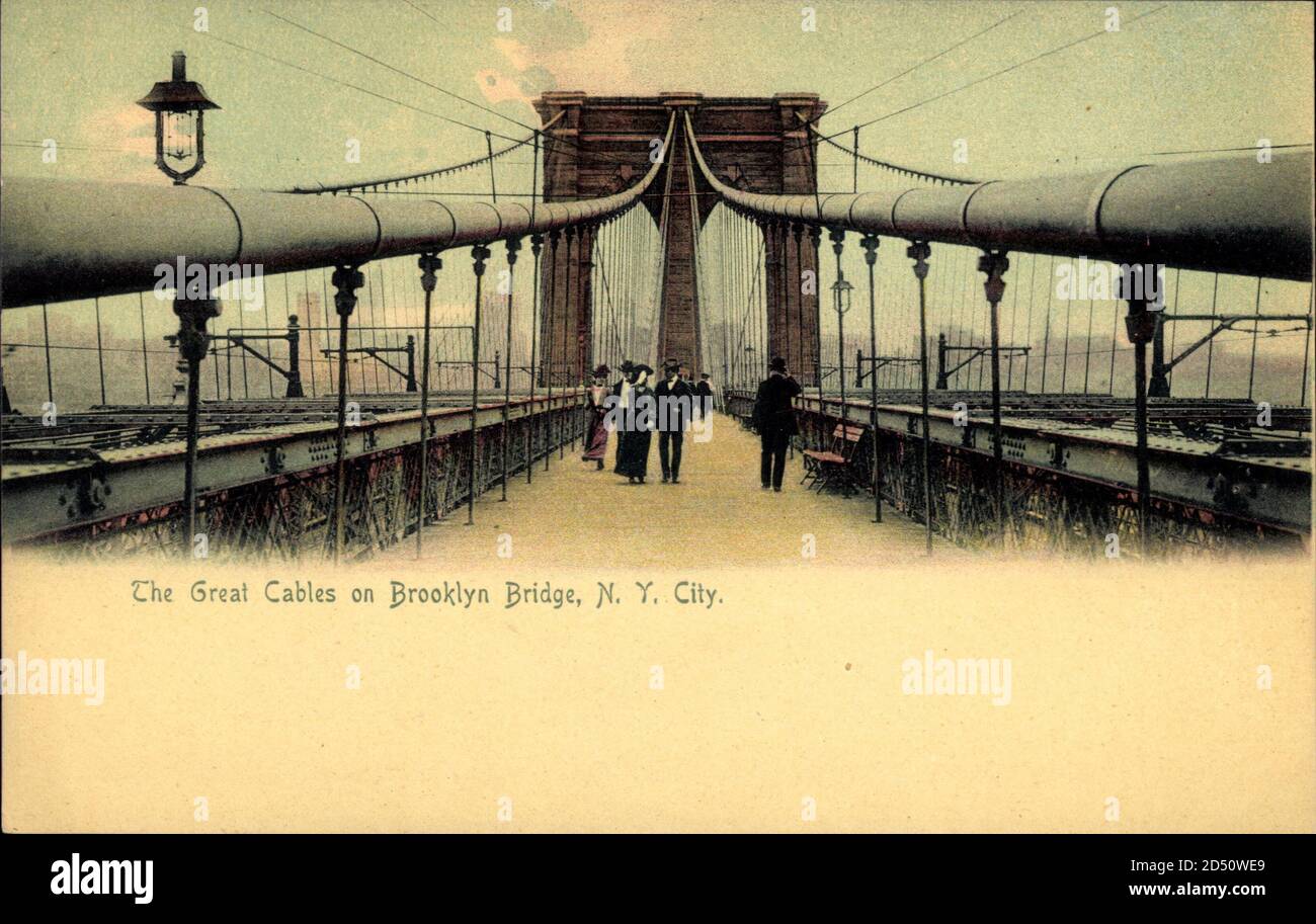 New York City USA, The Great Cables on Brooklyn Bridge | usage ...