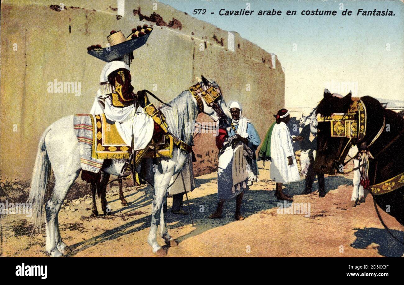 Cavalier arabe en costume de Fantasia, Araber, Reiter, Wüste | usage ...