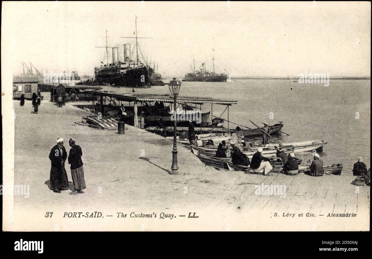 Port Said Ägypten, The customs Quai, Personnes | usage worldwide Stock ...