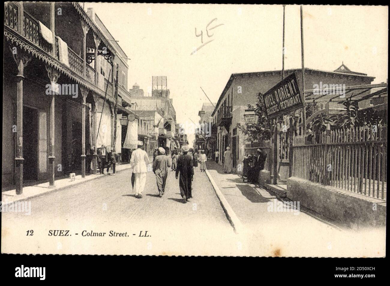 Suez Ägypten, Colmar Street, Hotel D'Orient, Hommes | usage worldwide ...