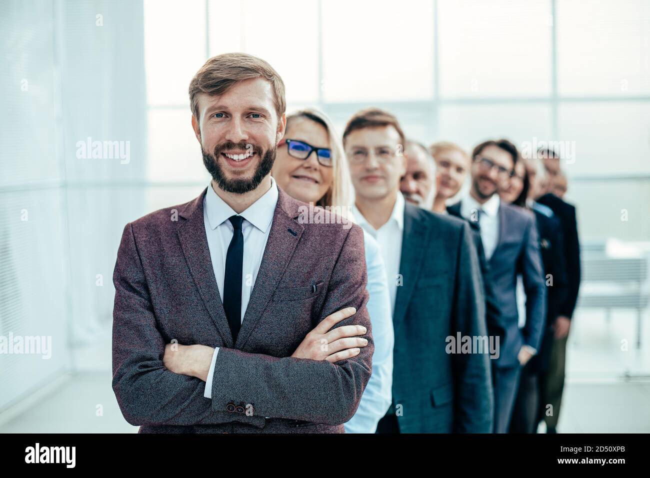 group of diverse business people standing in line Stock Photo - Alamy