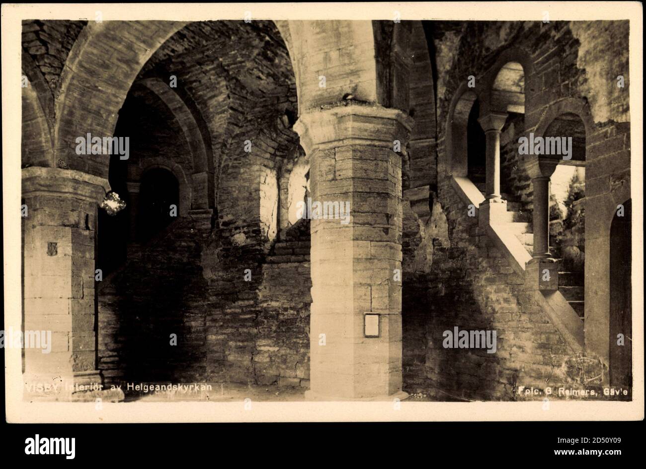 Visby Schweden, Inneres der Helgeans Kirche, Treppe | usage worldwide ...