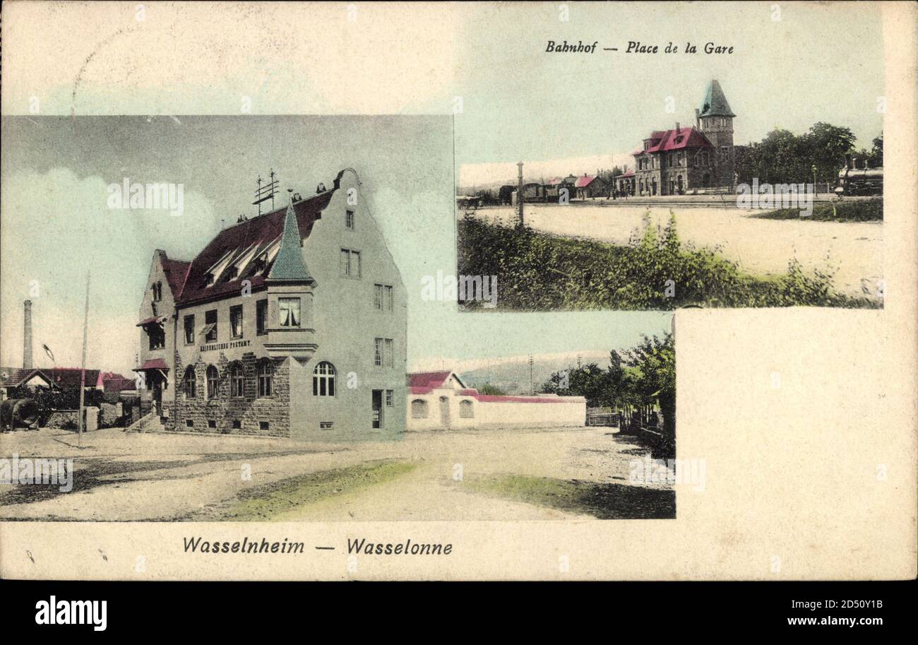 Wasselnheim Bas Rhin, Bahnhof, Place de la Gare | usage worldwide Stock ...