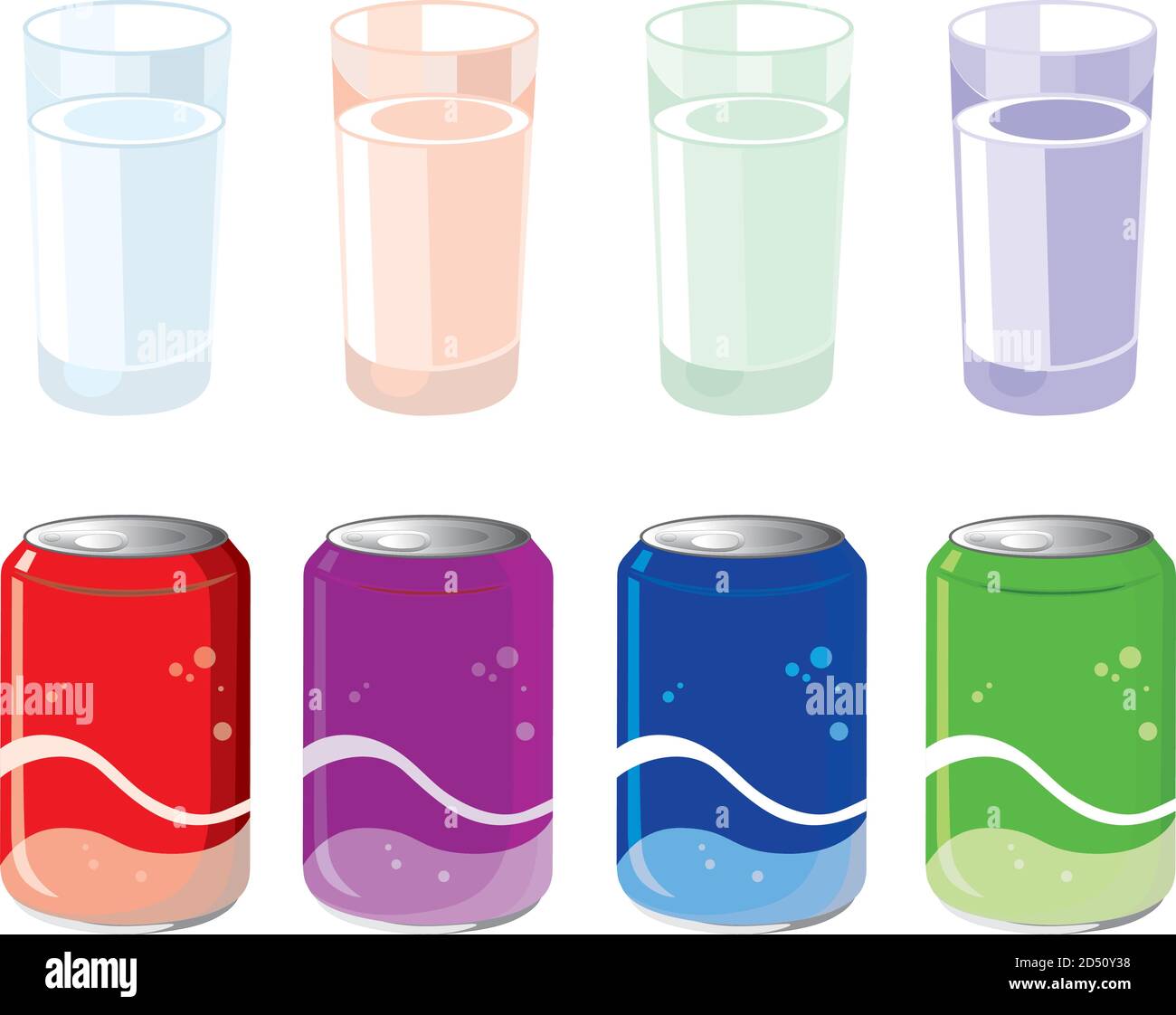 Vector visualization of a glass with a drink and an unmarked can Stock ...