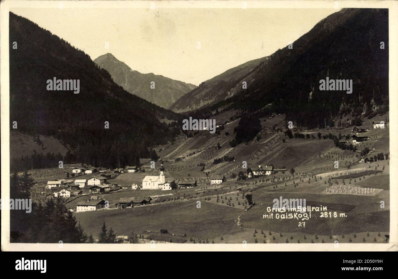 Gries Sellrain Tirol, Gaiskogl, Panorama, Ort im Tal | usage worldwide ...
