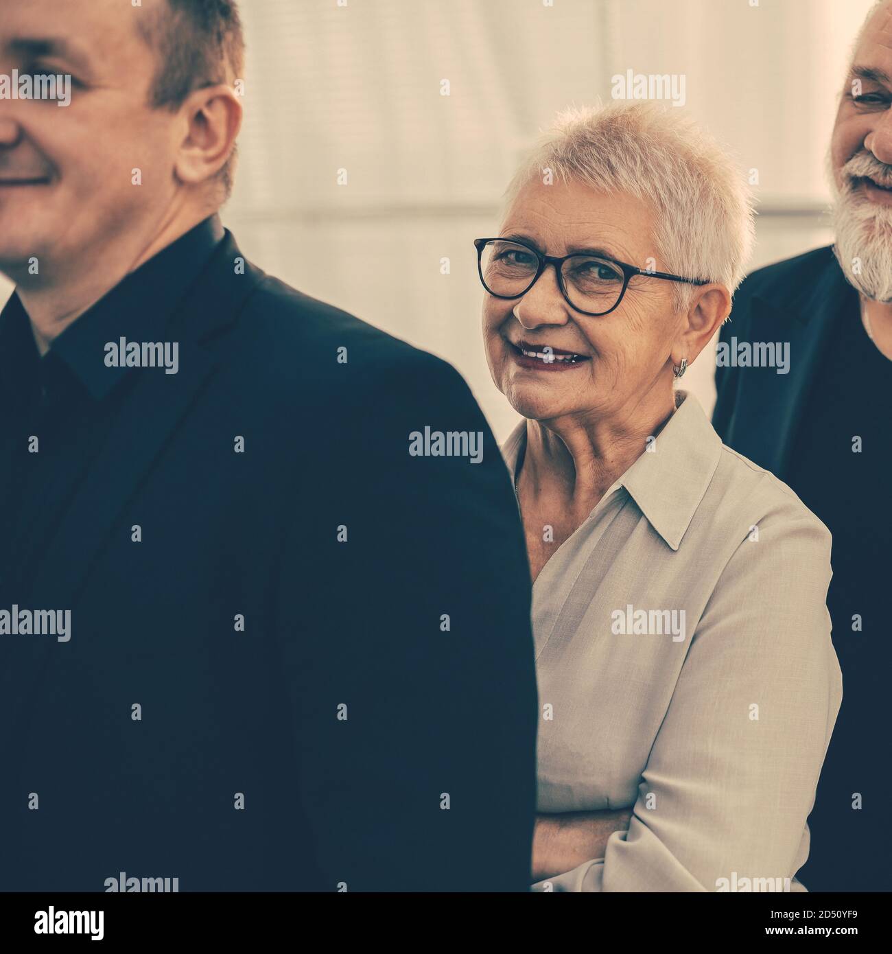 close up. a team of experienced employees standing in line Stock Photo ...