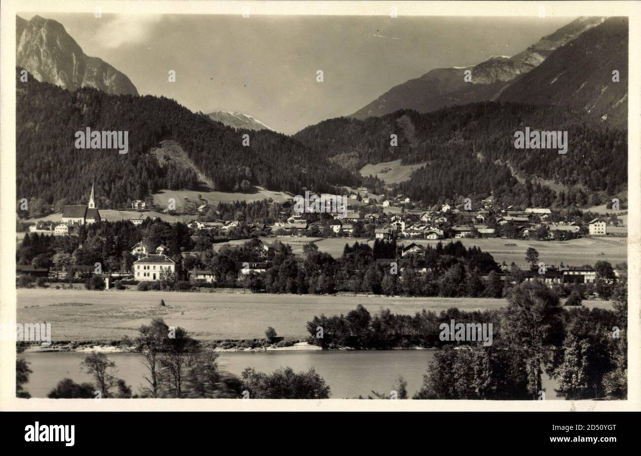 Jenbach Tirol, Panorama vom Ort, Wälder, Berge | usage worldwide Stock ...