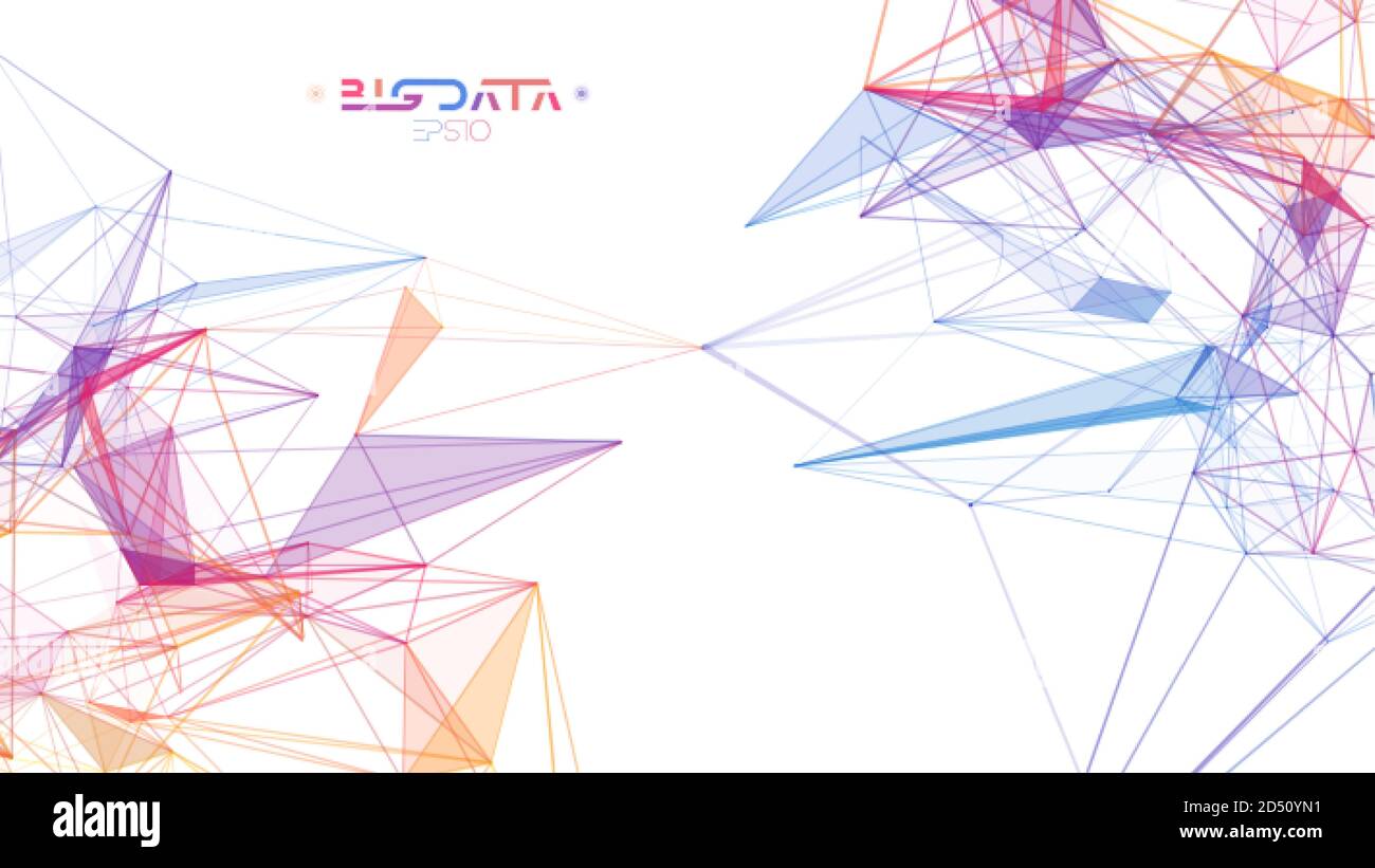 Big Data Analytics Blockchain technology background. Colorful triangle ...