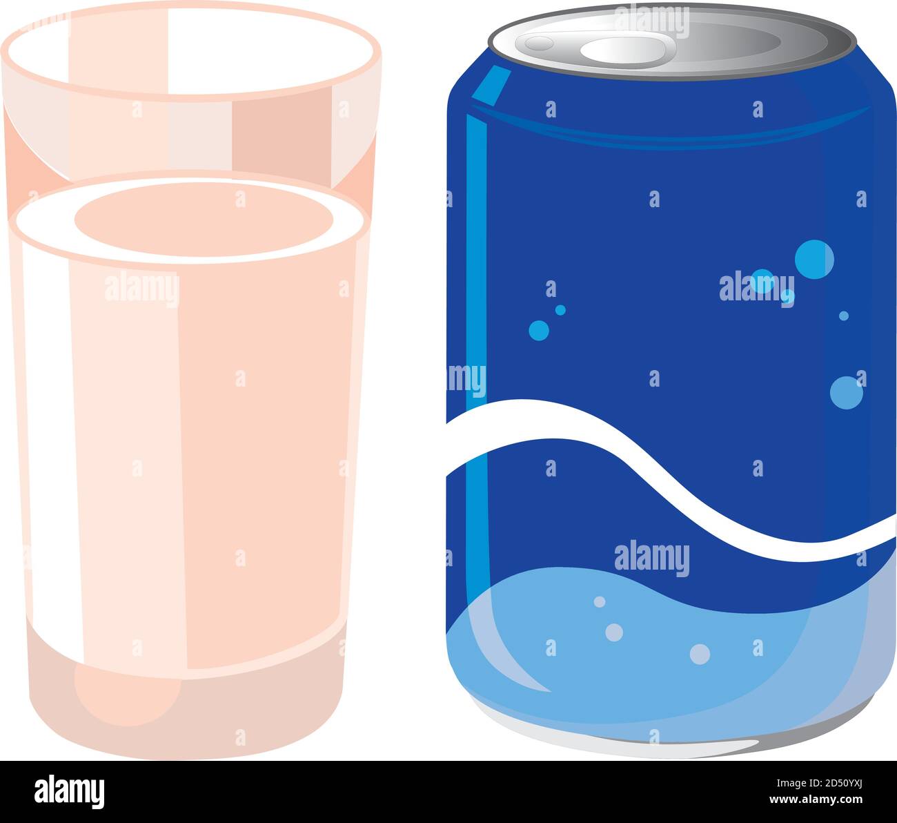 Vector visualization of a glass with a drink and an unmarked can Stock ...