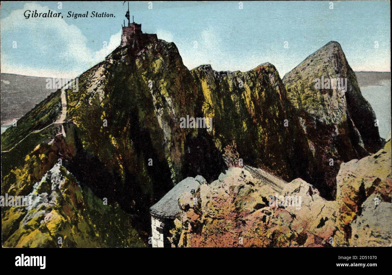 Gibraltar, Signal Station, Blick zur Signalstation auf dem Berg | usage ...