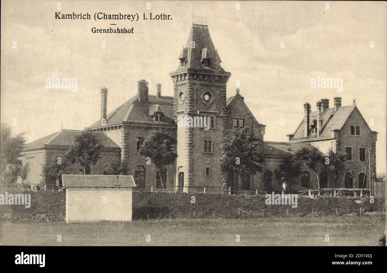 Kambrich Moselle Lothringen, Blick auf den Grenzbahnhof | usage ...