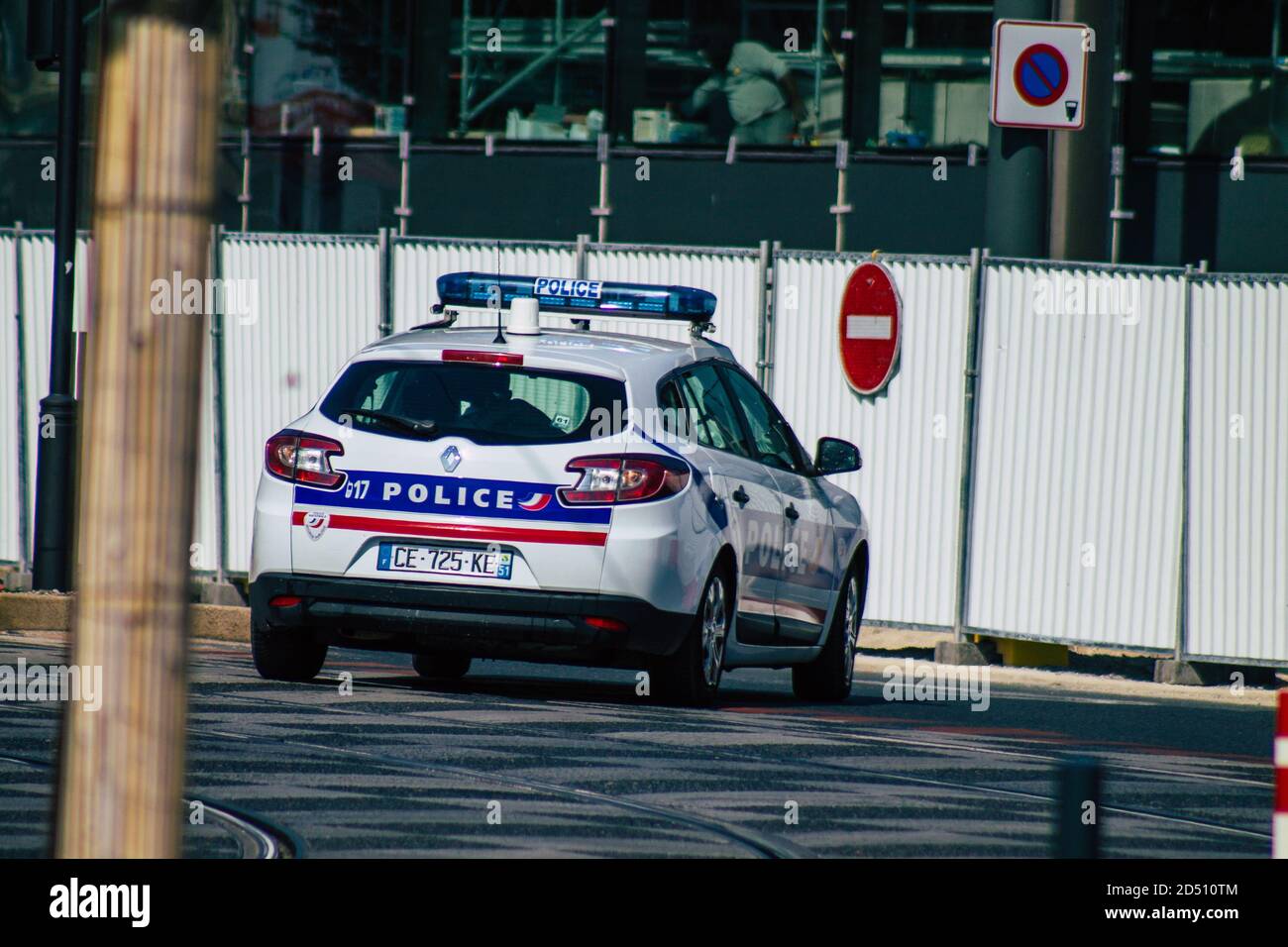 Reims France October 11, 2020 View of a traditional French police car ...