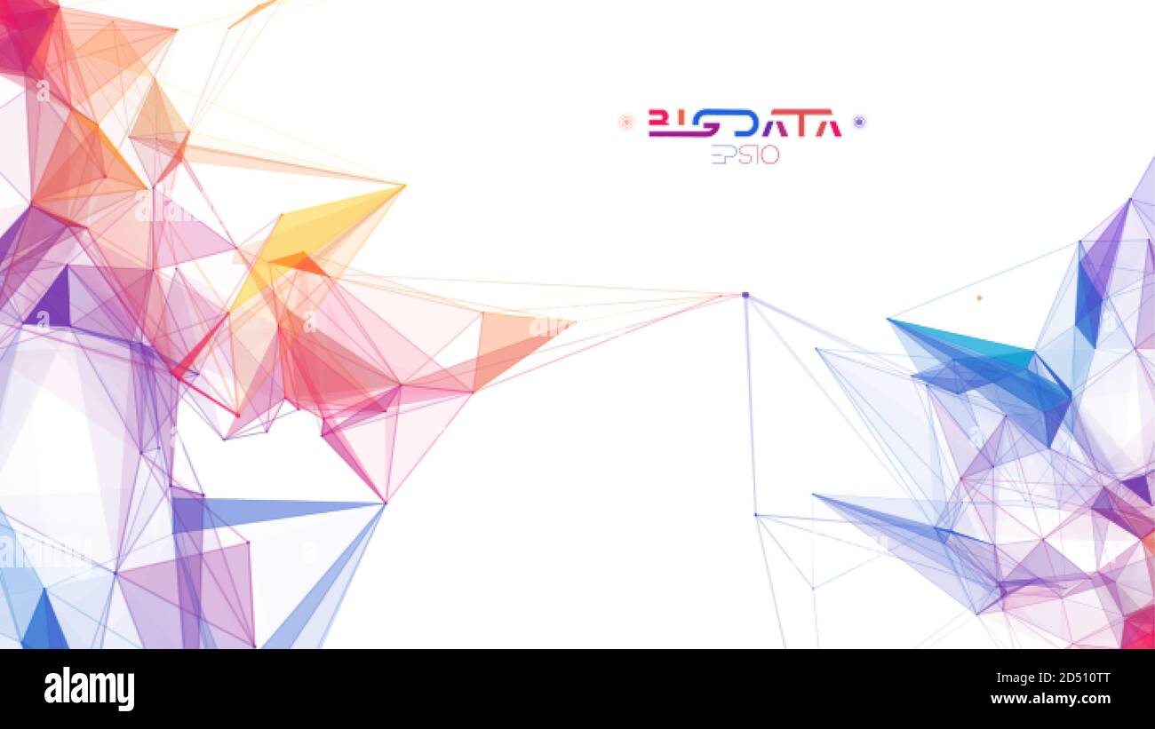 Big Data Analytics Blockchain technology background. Colorful triangle ...