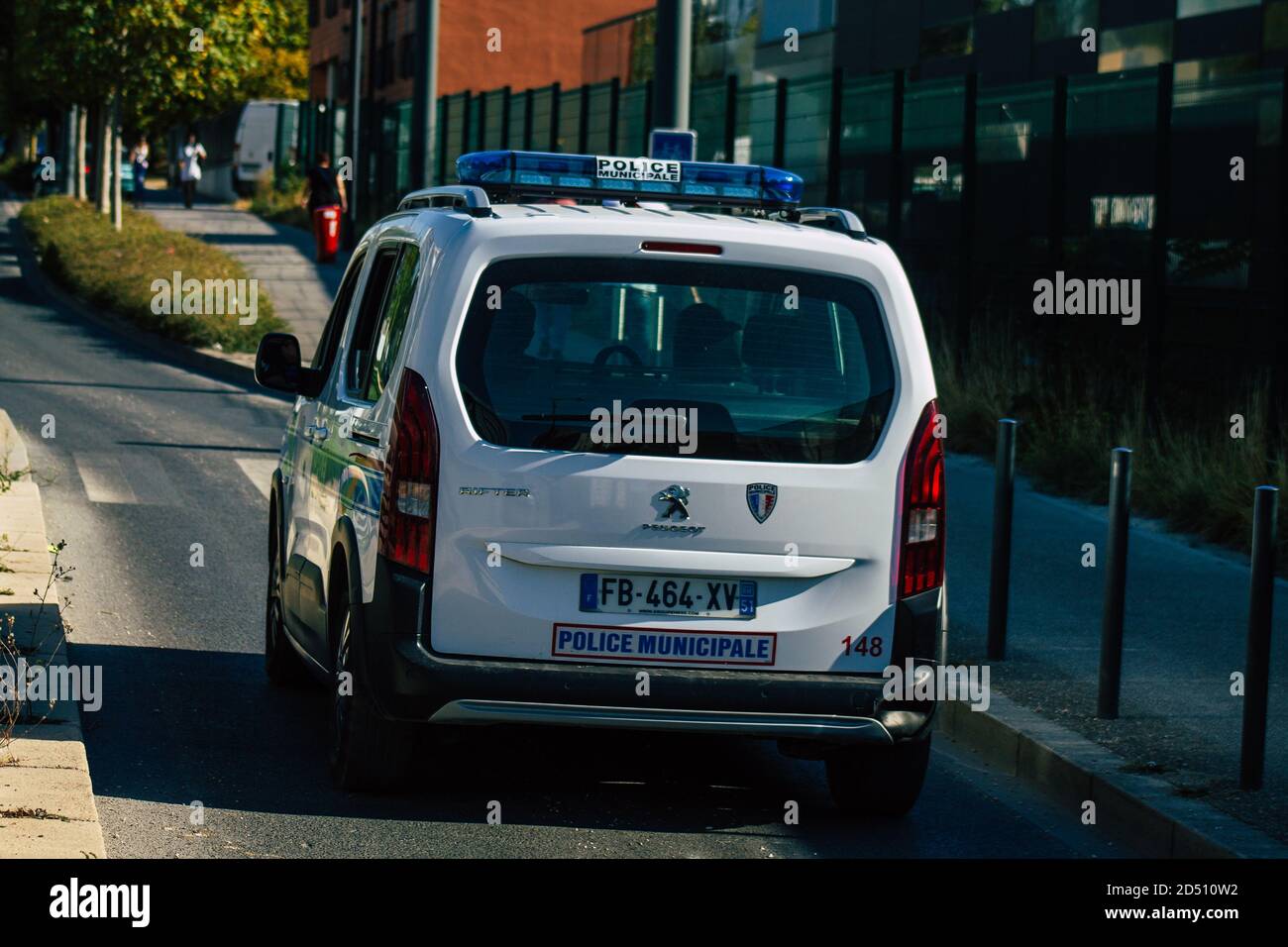 Reims France October 11, 2020 View of a traditional French police car ...
