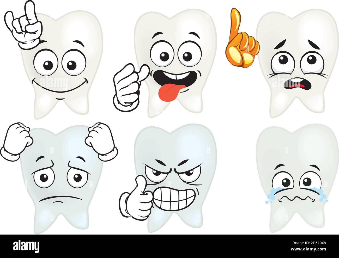 Vector set of drawings with tooth mascots Stock Vector Image & Art - Alamy